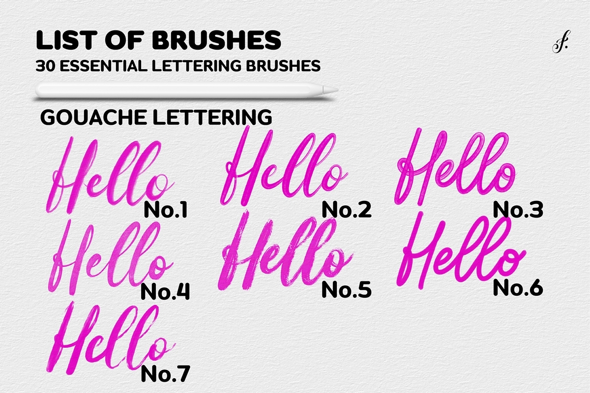 Procreate Brush Lettering | 30 Essentials Lettering Brushes, Add-ons